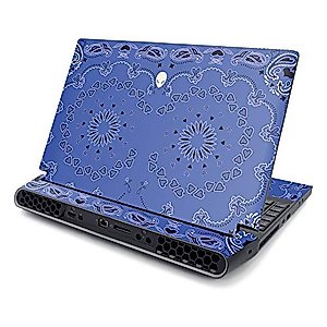 MightySkins Skin Compatible with Alienware Area-51M 17" (2019) - Blue Bandana | Protective, Durable, and Unique Vinyl Decal wrap Cover | Easy to Apply, Remove, and Change Styles | Made in The USA