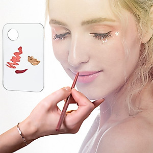 2PCS Acrylic Cosmetic Palette with 2PCS Spatula Tool,Makeup Palette Mixing Tray Apply for Foundation Eye Shadow Lipsticks Nail Art Professional Pigment Blending