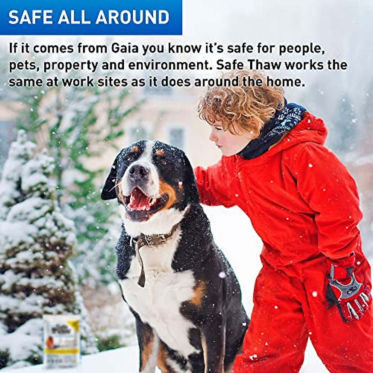 Safe Thaw Industrial Strength 100% Salt/Chloride-Free, Pet/Paw-Safe Snow & Ice Melter and Traction Agent. Use on Concrete, Asphalt, Roofs & On Any Surface, 30 Pound FlexiPail