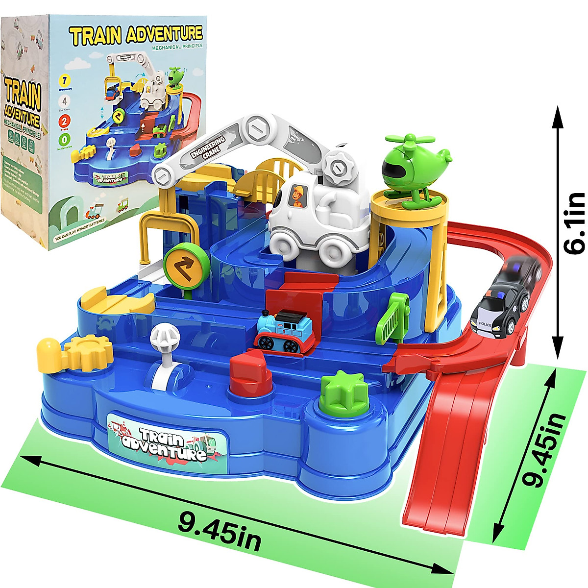 Jishi Kids Race Track Toys for Boys, Toddler Car Adventure Toys for Kids Age 3 4 Years Old Boys Girls, Puzzle Rail City Rescue Game Playset Preschool Educational Birthday Gifts for Kids Ages 3 4 5 6 7