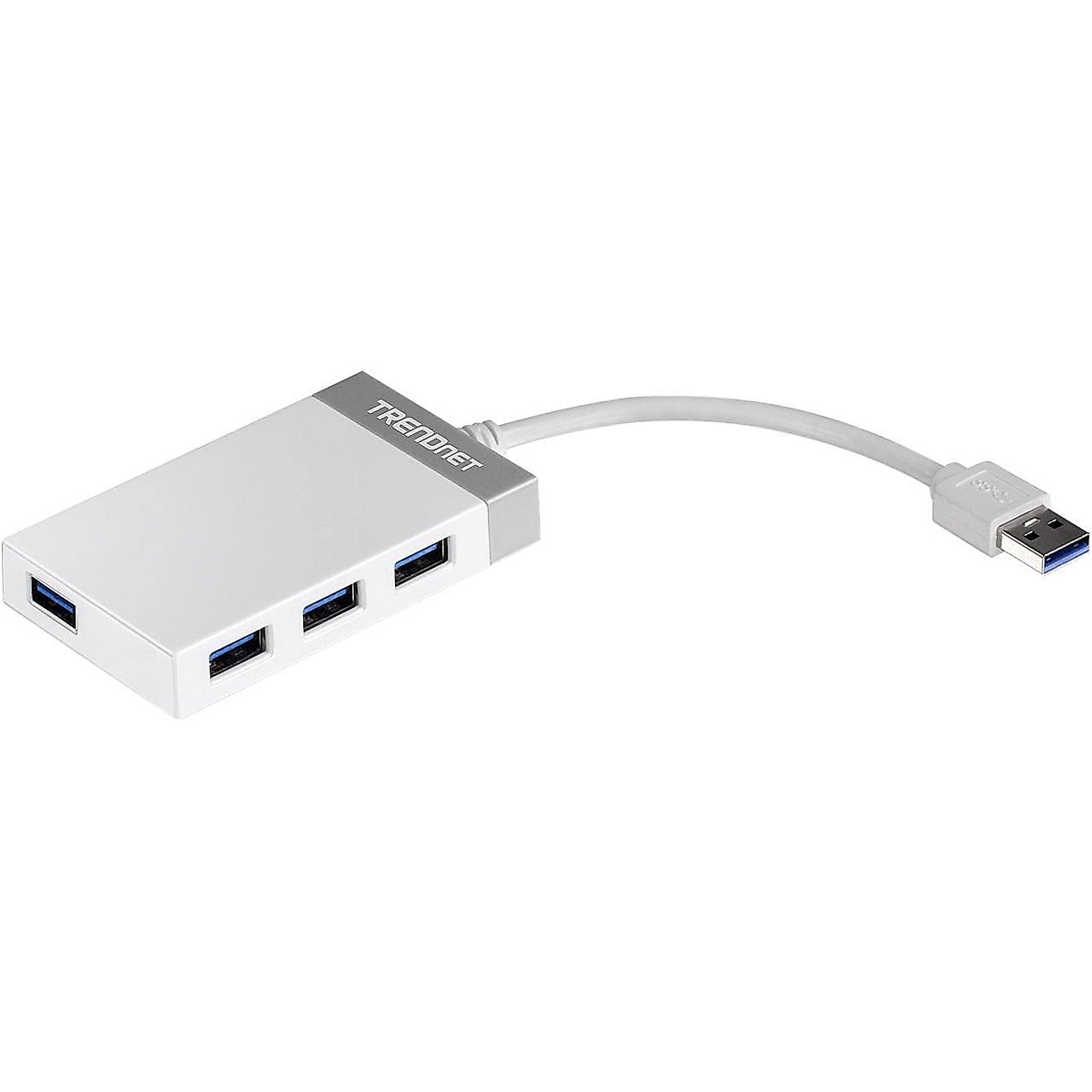 TRENDnet 4-Port USB 3.0 Hub, TU3-H4E, Plug & Play, Compact Size USB 3.0 Hub Compatible with Linux, Windows, Mac, Nintendo Switch, Backwards Compatible with USB 2.0, White