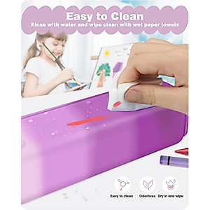 FINPAC Pencil Case, Small Pencil Pouch with Wristlet, Big Capacity Zipper Portable Silicone Pen Bag for Students Women, Bible Journaling Supplies and Accessories, Makeup Bags Organizer, Iris Purple