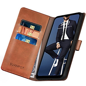 SUANPOT for Samsung Galaxy A54 5G Wallet case with RFID Blocking Credit Card Holder,Flip Book PU Leather Protective Cover Women Men for Samsung A54 Phone case Light Brown