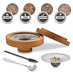 Cocktail Smoker Kit And 4 Pack Of Peach, Pear, Beech, & Mesquite Wood Chips - Cocktail Smoker Kit & Chips For Old Fashioned Cocktails, Whiskey, & Bourbon