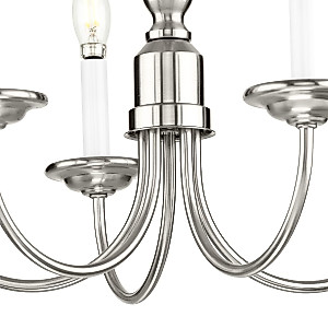 Progress Lighting P4009-10 5-Light Chandelier, Polished Brass