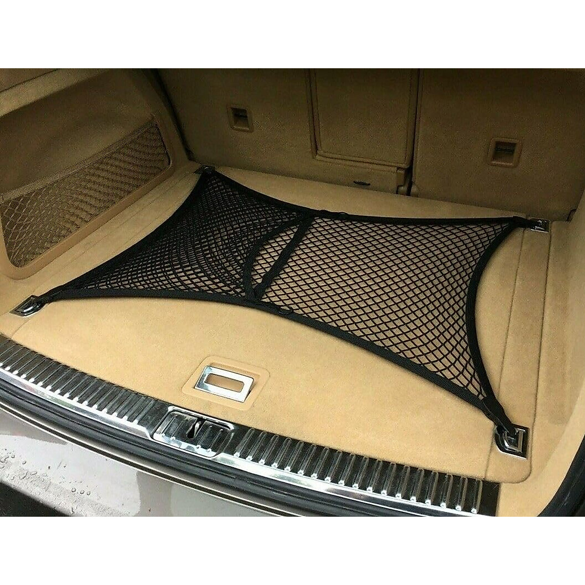 EACCESSORIES EA Trunk Organizer Cargo Net for Porsche Cayenne 2011-2023 - Floor Style Cargo Net for SUV - Premium Mesh Elastic Car Trunk Organizer Vehicle Carrier Storage - Compatible with Cayenne