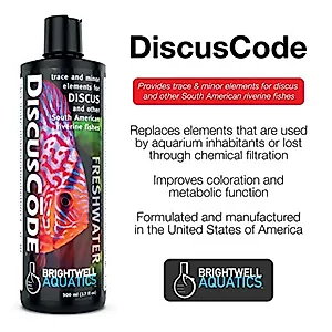 Brightwell Aquatics DiscusCode - Trace & Minor Elements for Discus & Other South American Riverine Fishes 250-ml
