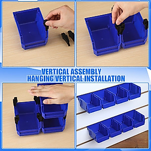 Weysat 24 Pcs Storage Bins Parts Racks, Wall Mounted Tool Storage Bins, Plastic Stackable Garage Storage Bin Organizer for Screws Bolts Nuts Nails Beads Small Hardware Parts Storage Men Gift Tools
