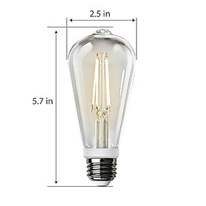 Feit Electric Motion Sensor, Non-Dimmable, Indoor/Outdoor LED Bulb with Exposed Filament, ST19 on E26 Base, High CRI, 60 Watts Equivalent, 2700K, Soft White - ST19CL927CA/MM/FILED