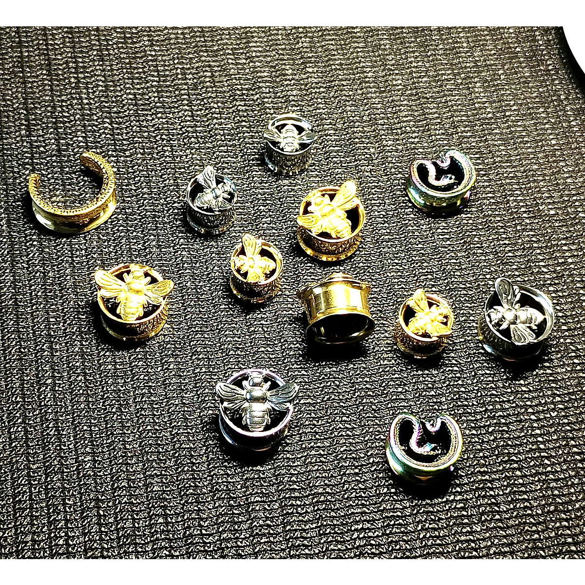 SUPTOP Snake Ear Plugs and Tunnels for Women Unique Ear Saddles for Men Gold Ear Tunnels Size 0 Gauges Stretched Ears