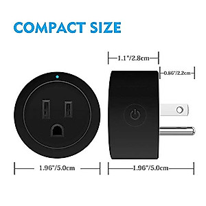 RYRA WiFi Smart Socket, 10A Smart Plug Compatible with Alexa and Google Home, Remote Control with Timer Function, Voice Control Outlet