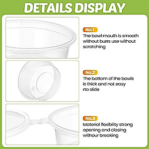 Didaey 300 Pcs 2 oz Plastic Dressing Containers Clear Portion Cups Small Condiment Containers with Lids Hinged Airtight Souffle Cups Disposable Sauce Cups with Lids for Food, Salad Storage