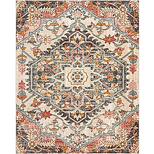 Well Woven Mystic Gwendolyn Blush Bohemian Floral 3'11" x 5'3" Distressed Area Rug