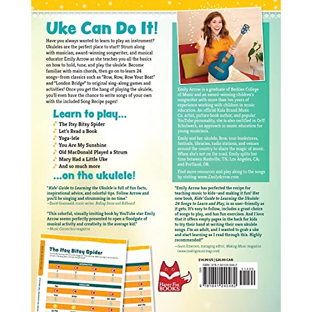 Kids' Guide to Learning the Ukulele: 24 Songs to Learn and Play (Happy Fox Books) Introduction to the Uke for Children, with Basic Instructions, Tuning, Chords, Games, Activities, Fun Facts, and More