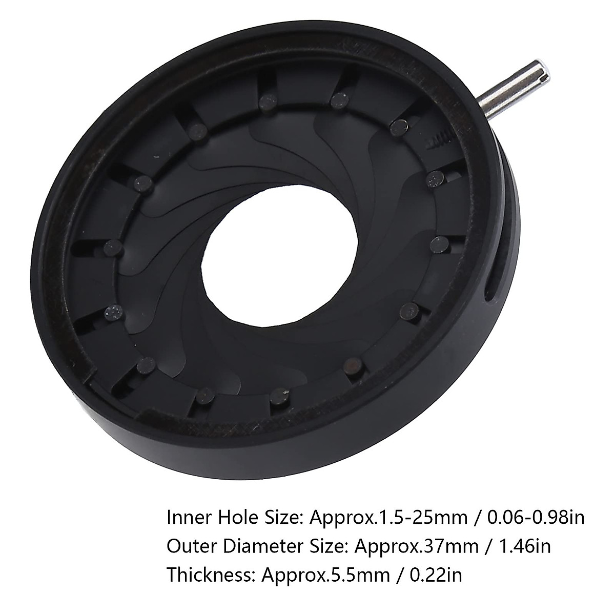 Adjustable Aperture Diaphragm Camera Diaphragm 1.5-25mm Adjustable Lens Optical Diaphragm Microscope Adapter Aperture