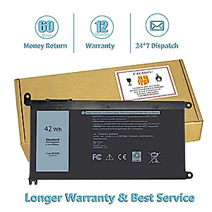 Bovekeey 42Wh 11.4V WDX0R Battery for Dell Inspiron 13 15 5000 7000, 5570 7579 7378 5567 7573 5565 5379 5378, Latitude 3490 3590 3340 3400 3390 3500 3190 Vostro 5468 5568 P69G 3CRH3