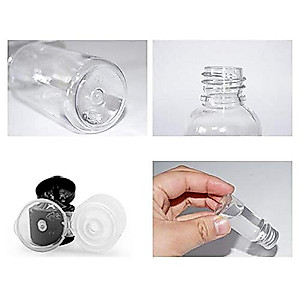 30ml 1 oz Plastic Pour Bottle with Flip Cap Empty Travel Sample Containers Jar for Emollient Water Shower Gel Emulsion - Pack of 12(Clear)