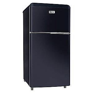 WANAI 3.2 Cu.Ft Compact Refrigerator with 2 Doors, Mini Fridge with Freezer, 40 dB Quiet, 7-Settings Mechanical Thermostat, LED Lights, Small Refrigerator for Bedroom Office, Dorm or Garage, (Black)
