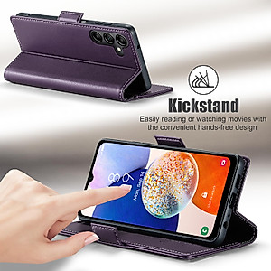 Samsung Galaxy A14 5G Case,Samsung Galaxy A14 5G Wallet Case with Card Holder [RFID Blocking] Kickstand Magnetic,Leather Flip Case Wallet for Samsung Galaxy A14 5G 6.6 Inch (Fashion Purple)
