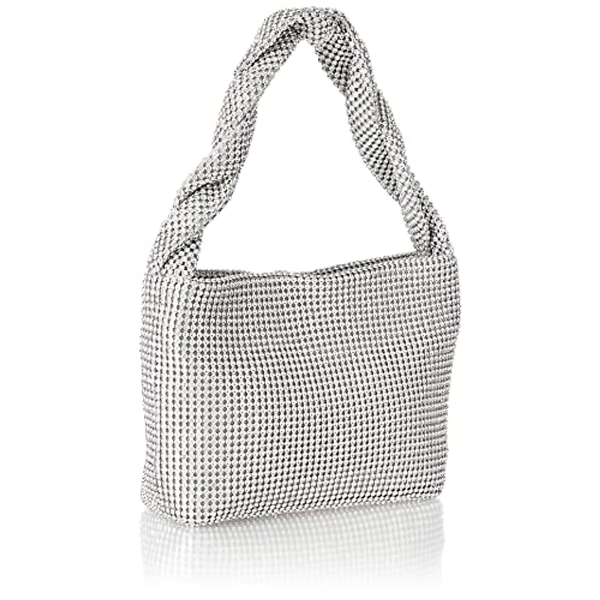 The Drop Women's Anusha Rhinestone Twisted Handle Shoulder Bag, Silver, One Size
