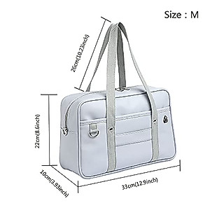 Japanese JK Uniform Shoulder Bag, PU Faux Handbag Lolita Girl School Bag Satchel, Cute School Laptop Bag