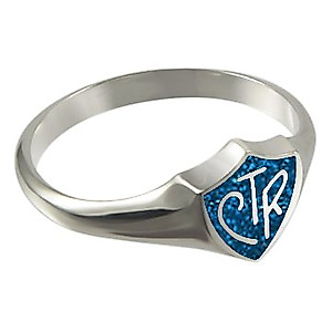 Blue Sparkle LDS CTR Ring - Unisex, Sterling Silver