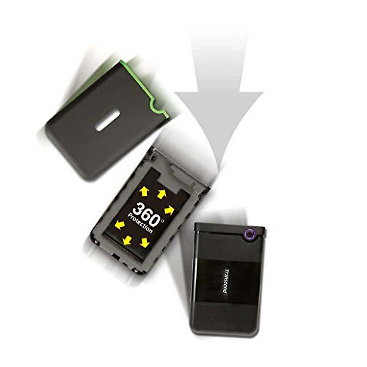 Transcend 2TB USB 3.1 Gen 1 StoreJet 25M3G SJ25M3G Rugged External Hard Drive TS2TSJ25M3G, Military Green