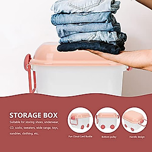 Cabilock Plastic Storage Basket Kids Toy Box rolling storage box toy storage bins storage basket bins with Wheel and Kids Toy Storage Bins