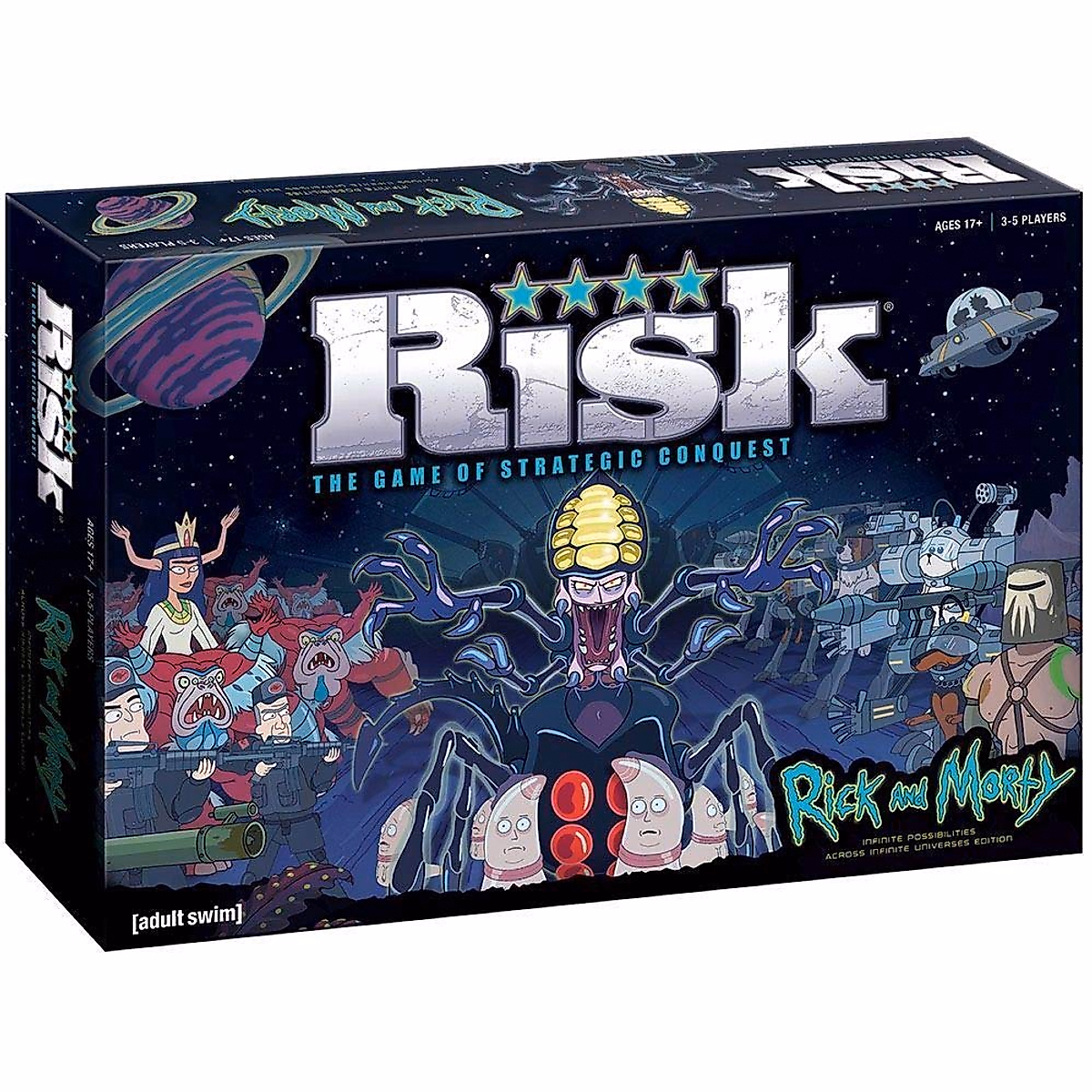 USAopoly, Inc. Risk Rick and Morty Risk Game | Based on The Popular Adult Swim TV Show Rick & Morty | Official Rick and Morty Merchandise | Classic Risk Board Game Themed for Rick Morty Series