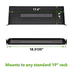NavePoint Rack Mount Keyboard Shelf Shelves 19 Inch 1U Black 6 Inches (150mm) deep - Black