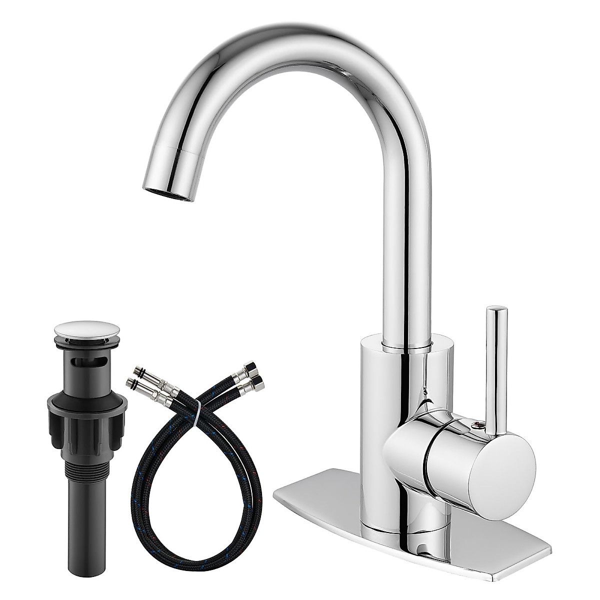 Airuida Bar Sink Faucet Single Hole Single Handle Bathroom Sink Faucet Kitchen Shower Faucet Set with 8 Inch Rainfall Square Showerhead and Tub Spout Bathtub Faucet Kit