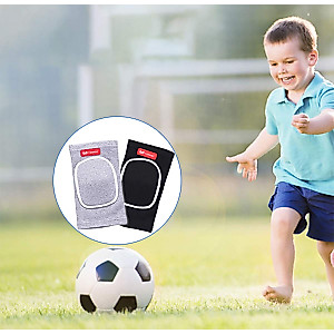 ANKOMINA Children Kids 2 Pairs Knee Pad and Elbow Support Set,Anti-Slip Breathable Flexible Elastic Knee Brace Knee Elbow Support Protector for Volleyball Football Dance Yoga Skating Baskeball Sport