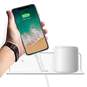 Bolidery 4 Pack Acrylic Floating Shelves, 9" Small Wall Shelf for Storage & Decoration, Adhesive Wall Mounted Shelf for Bedroom,Living Room,Bathroom