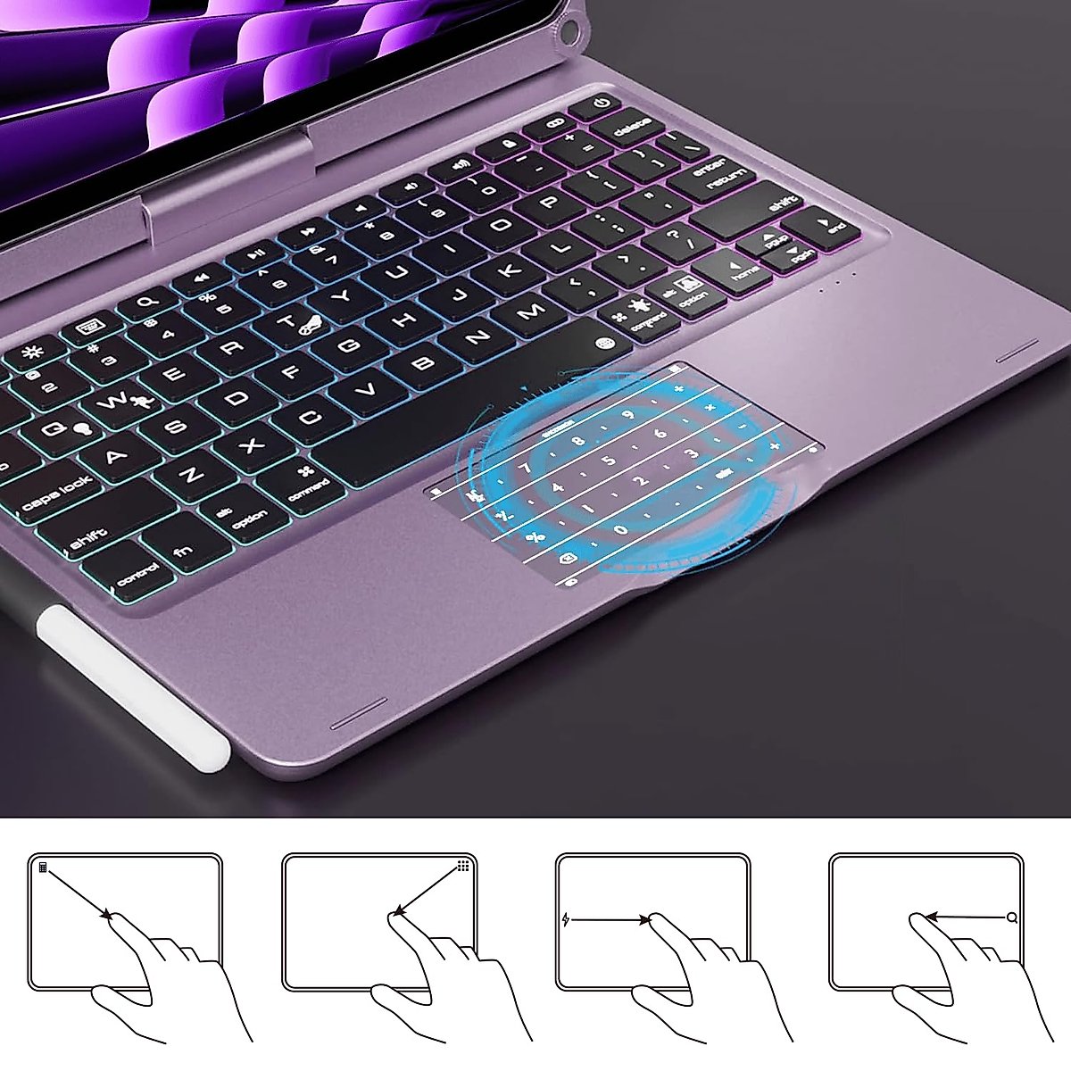 Nums Smart Touchpad Numeric Keypad for Surface Pro 7/8/9/X Surface Laptop All Model, Touchpad Protector, Excellent Touch Experience, Durable Tempered Glass, (Surface Pro 8/9/X)