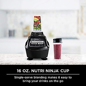 Ninja BL770 Mega Kitchen System, 1500W, 4 Functions for Smoothies, Processing, Dough, Drinks & More, with 72-oz.* Blender Pitcher, 64-oz. Processor Bowl, (2) 16-oz. To-Go Cups & (2) Lids, Black