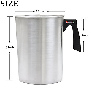 EricX Light Candle Making Pouring Pot, 4 pounds, Dripless Pouring Spout & Heat-Resisting Handle Designed Wax Melting Pot, Aluminum Construction Candle Making Pitcher
