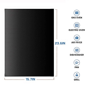 Large Oven Liners，5 PACK Heavy Duty Teflon Oven Liners,BBQ Grill Mats for Bottom of Oven for Gas, Electric and Fan Assisted Ovens，Baking Mat, Oven Protector Sheets，Reusable