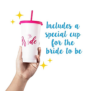 Pop Fizz Designs Bachelorette Cups for Bachelorette Party [10 Pack], Bachelorette Party Supplies, Bachelorette Party Cups, Bride Cup, Bridesmaids Cups, Bridal Party Cups, Bridesmaid Tumbler Set of 10