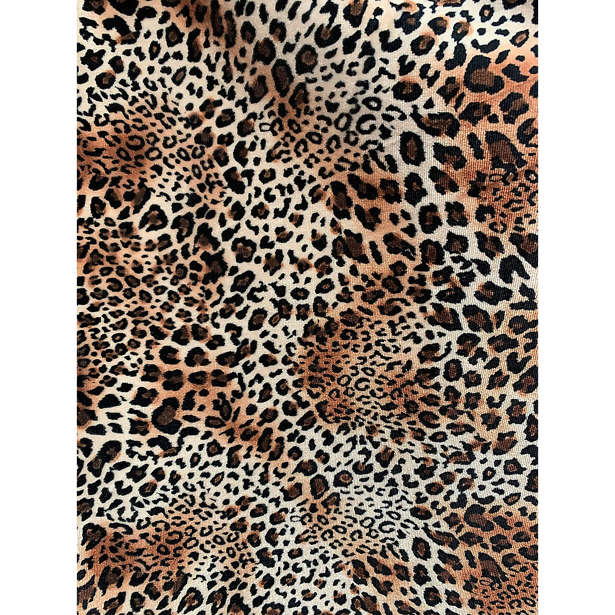 Dana Black Brown Rust Leopard Pattern Polyester Stretch Velvet Fabric for Bows, Top Knots, Head Wraps, Scrunchies, Clothes, Costumes, Crafts
