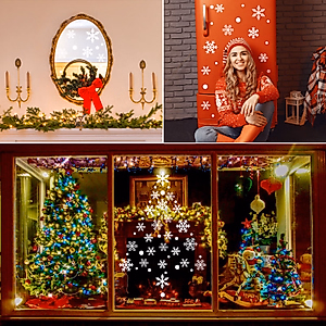 Kesoto Christmas Decoration Snowflake Window Clings Glueless PVC Wall Stickers for Windows Glasses, 10 Sheets