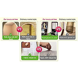 Go Pet Club 72" Premium Cat Tree Kitty Tower Kitten Condo for Indoor Cats with Scratching Posts, Condos, Ladders, Soft Perches, and Hanging Toy Cat Activity Center Furniture, Beige