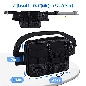 Nurse Fanny Pack for Women Medical Nursing Fanny Pack for Nurses Nurse Tool Belt with Tape Holder Nurse Waist Bag for Stethoscopes, Bandage, Scissors and Other Emergency Supplies (Black)