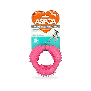 ASPCA Puppy Teething Spikey Ring Chew Toy, Non-Toxic TPR Rubber for Small to Medium Dogs - Random Color Shipped
