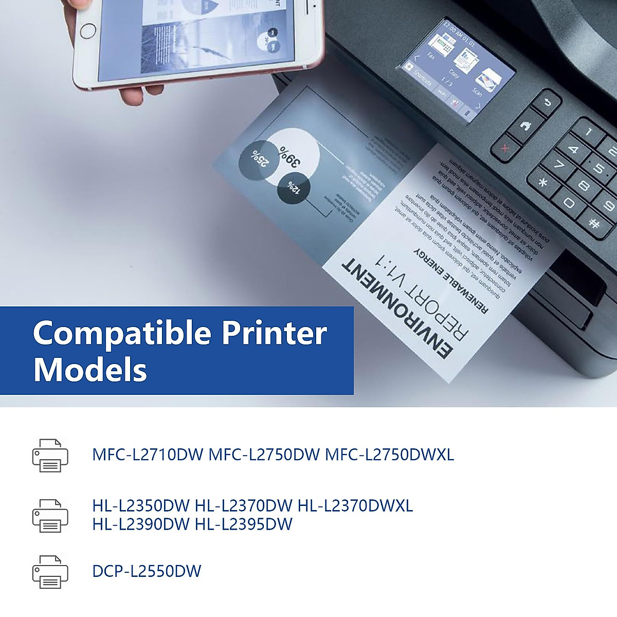 TN-760 TN760 High Yield Toner Cartridge Replacement for Brother TN 760 Toner Cartridge Black for DCP-L2550DW MFC-L2710DW MFC-L2750DW HL-L2350DW HL-L2370DW HL-L2390DW Printer(2-Pack)