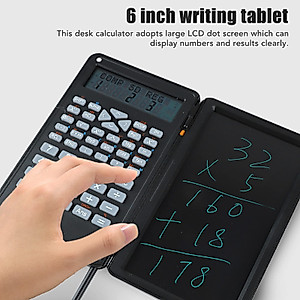 Scientific Calculator for Mini Office Display Examination Accounting Black 6 Inch Handwriting Tablet LCD Handwriting Petite Calligraphy Writing Scientific