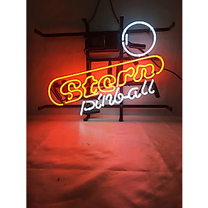 Neon Signs Gift Stern Pinball Real Glass Beer Bar Pub Recreation Room Game Room Wall Window Decoration