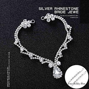 Fdesigner Bride Crystal Head Chain Wedding Rhinestone Hair Chain Pageant Prom Pendant Headpieces Jewelry Party Festival Hair Accessories for Women(Silver)