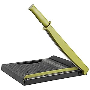 A4 Paper Cutter Guillotine, 12" Cut Length, 16 Sheets Capacity, Portable Stack Paper Trimmer, Foldable Design for Office Home School Paper Photo Cardstock Label Cutter