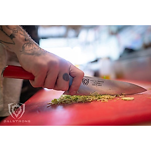 Dalstrong Chef Knife - 8 inch - Phantom Series - Japanese High-Carbon AUS8 Steel Kitchen Knife - Red G10 Handle - Cooking Knife - Kitchen Knife - w/Sheath