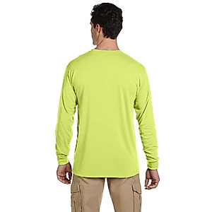Jerzees 100% Polyester Moisture-Wicking Long-Sleeve T-Shirt, XL, SAFETY GREEN